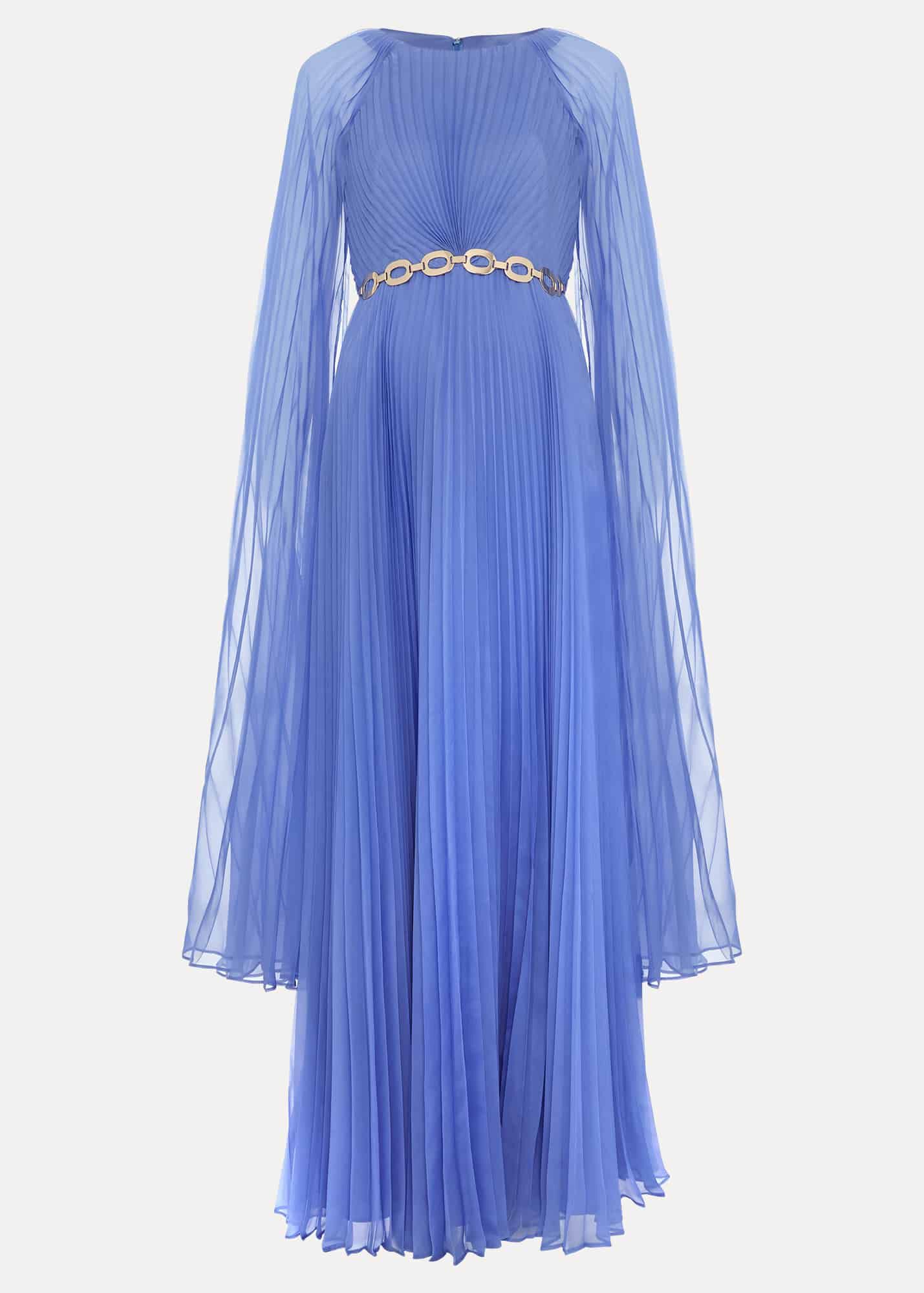 Marren Blue Chiffon Pleated Maxi Dress | Phase Eight UK