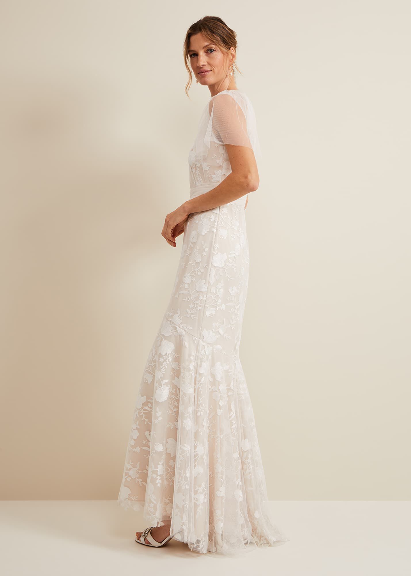 Delilah Mesh Embroidered Maxi Wedding Dress | Phase Eight UK