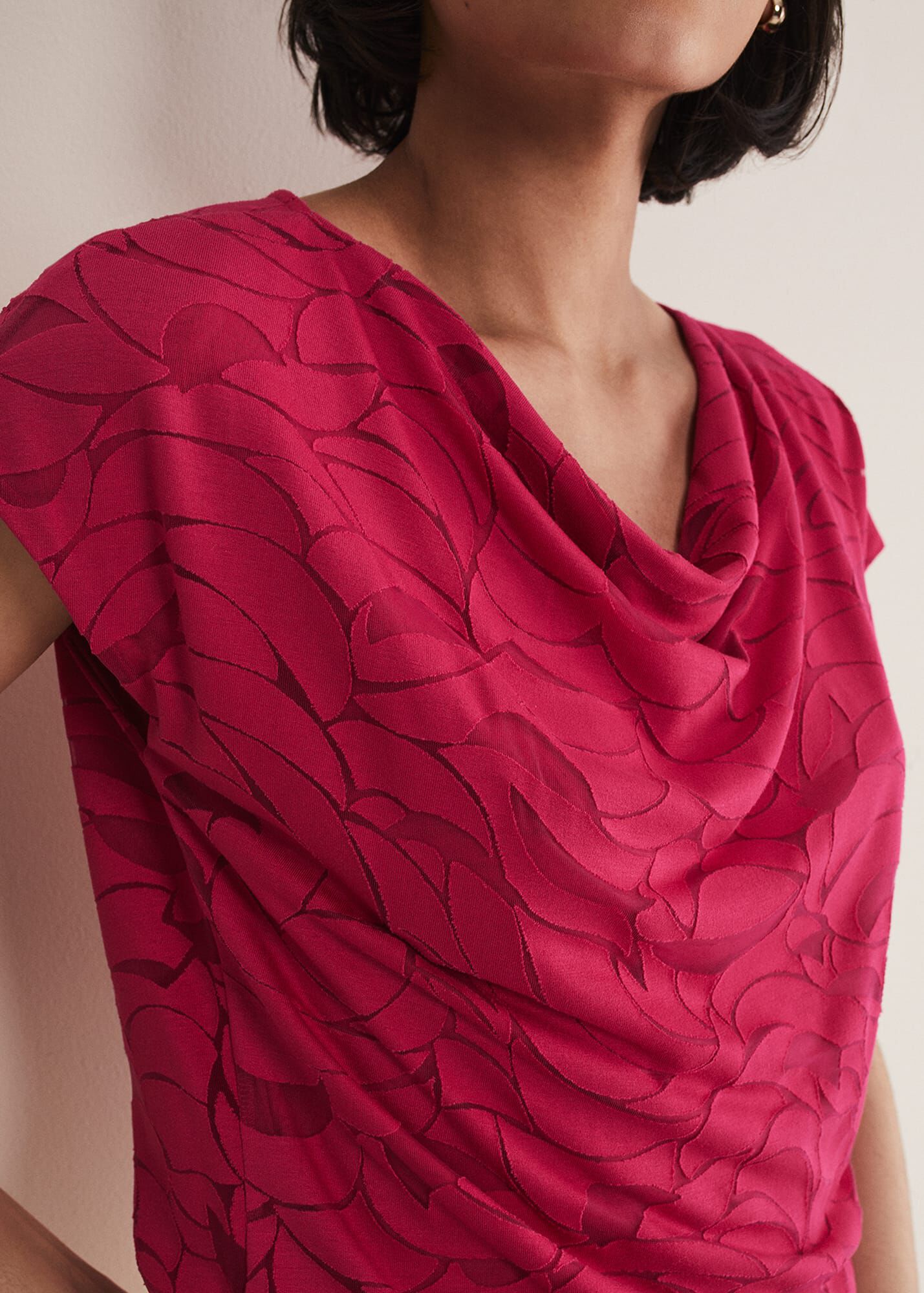 Trishna Burnout Cowl Neck Top | Phase Eight UK