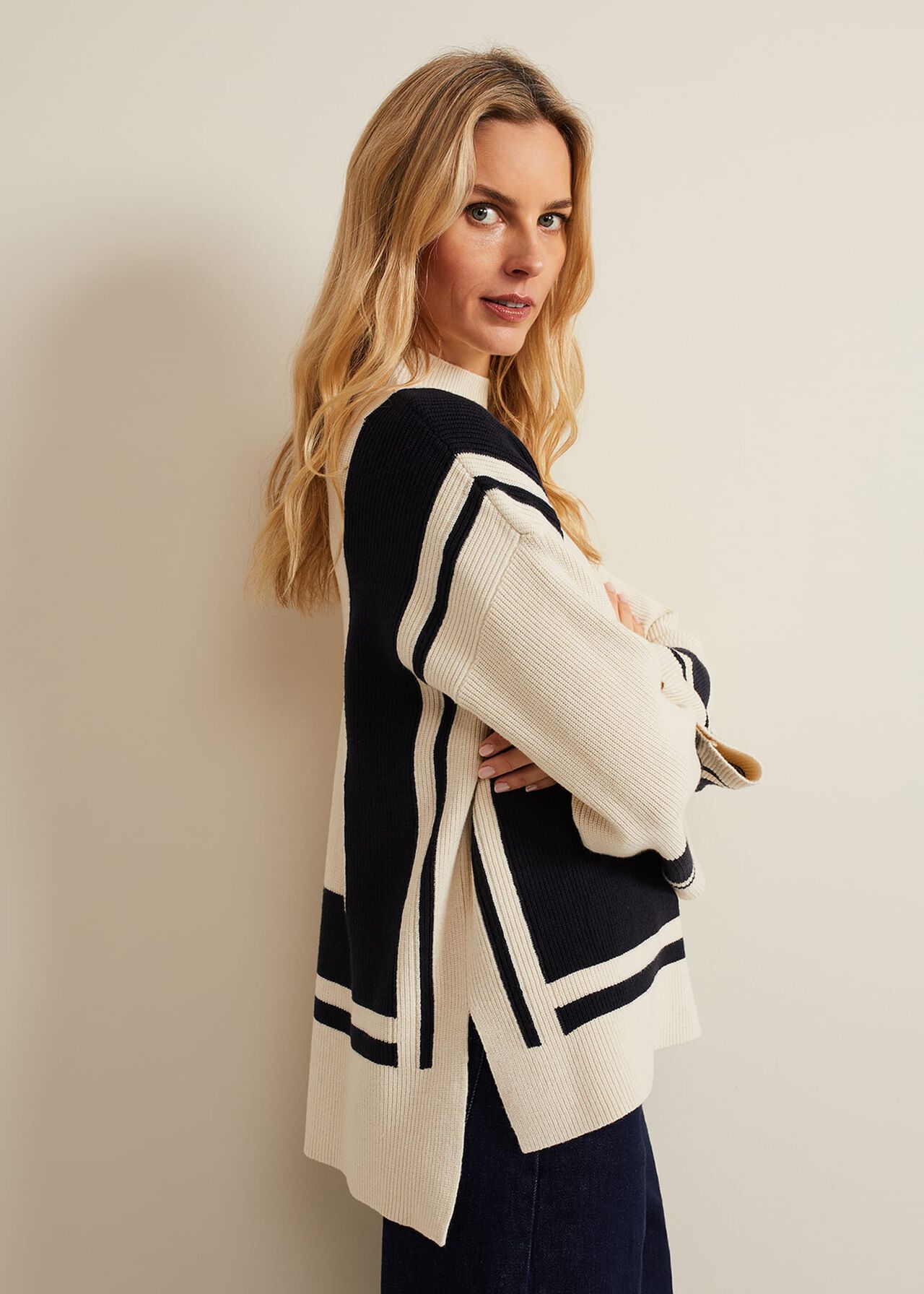 Kayleigh Chunky Boxy Striped Jumper | Phase Eight ROW
