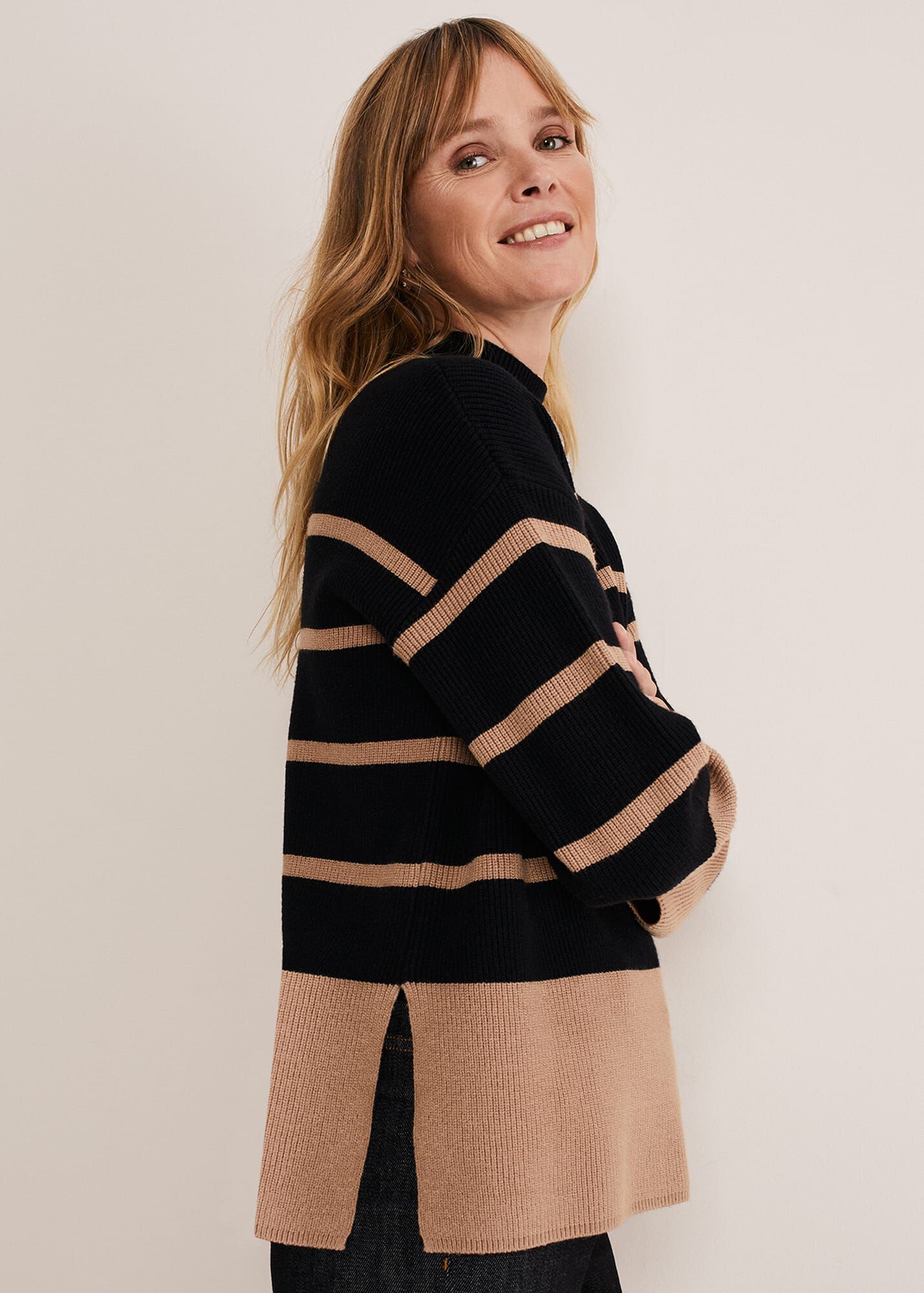 Romy Cosy Stripe Colour Block Knit | Phase Eight UK