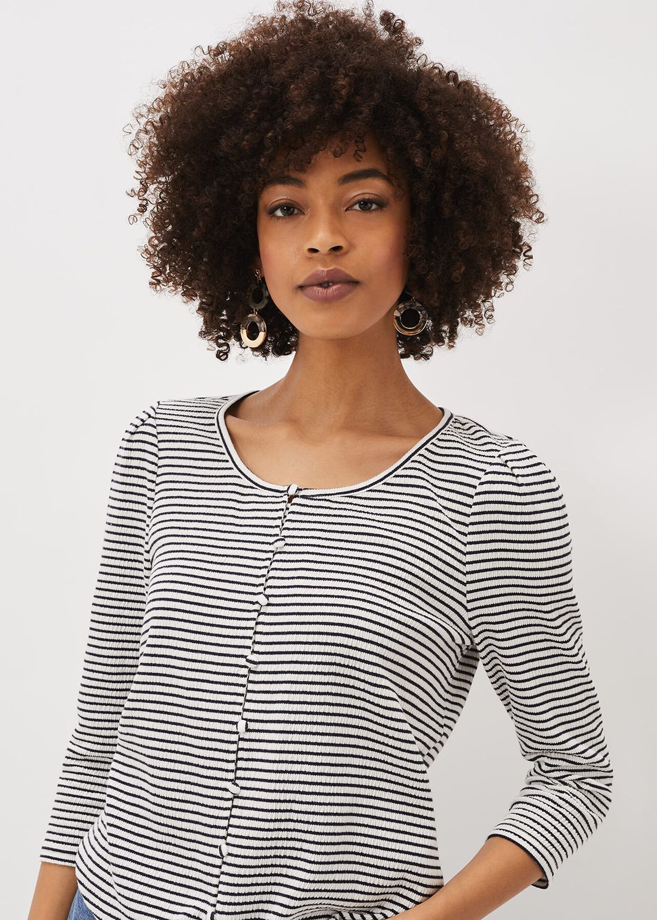Zalika Stripe Tie Front Top