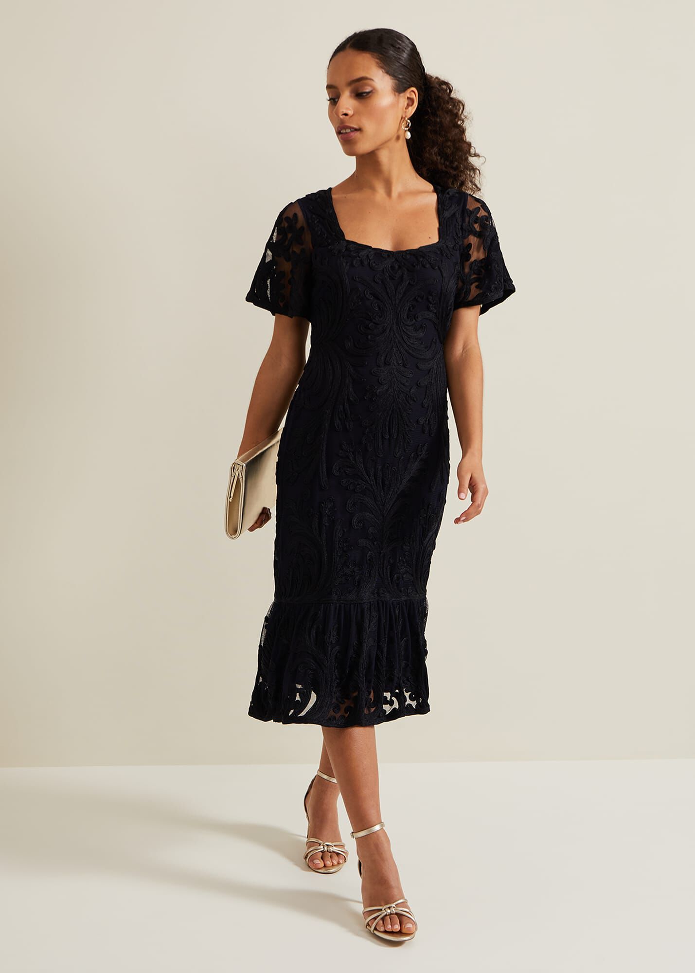 Petite Matilda Tapework Midi Dress | Phase Eight UK