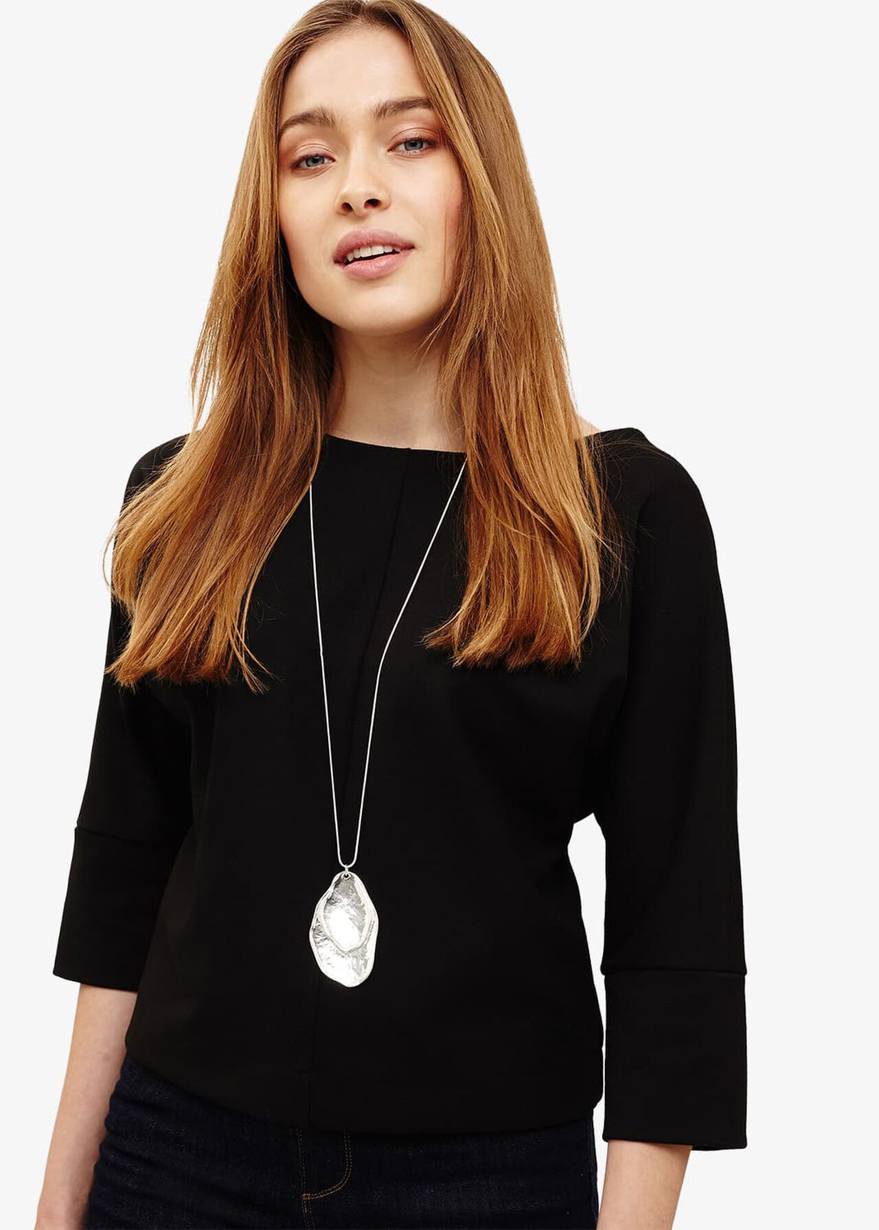 Arabella Textured Long Pendant Necklace | Phase Eight UK