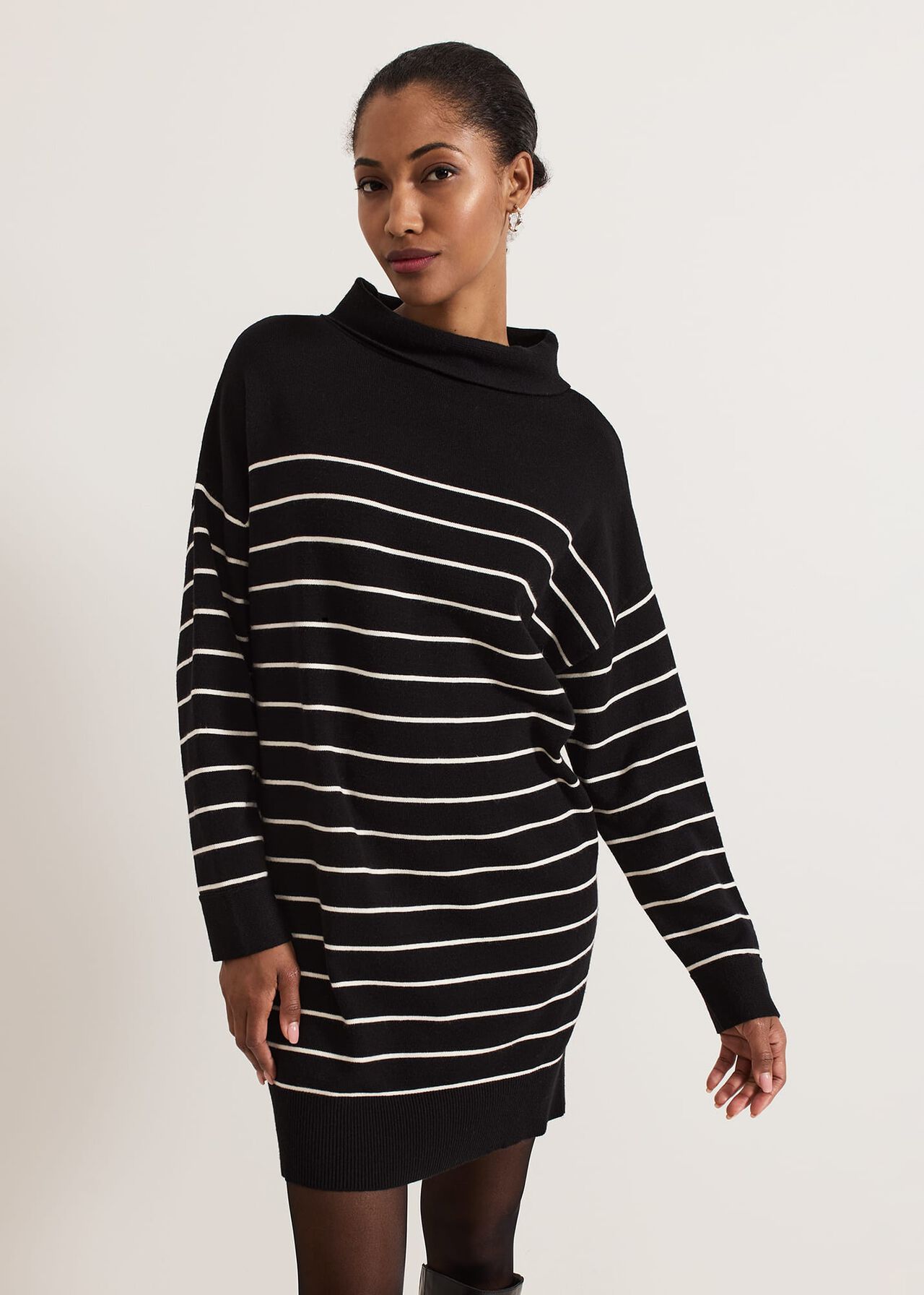 Skylar Stripe Funnel Neck Jumper Dress | Phase Eight UK