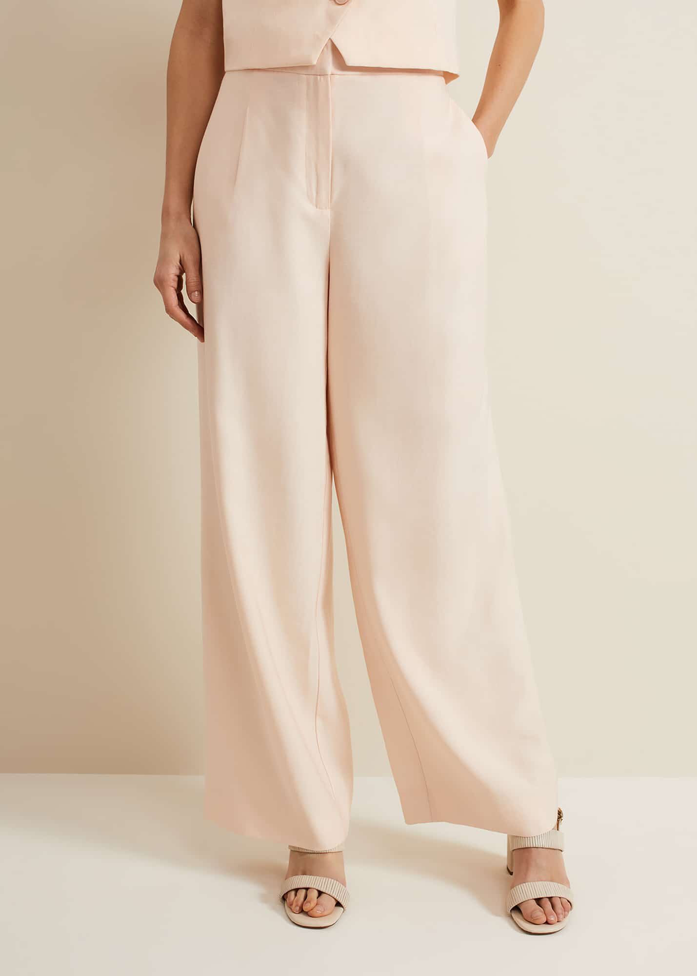 Bianca Wide Leg Peach Trouser | Phase Eight UK