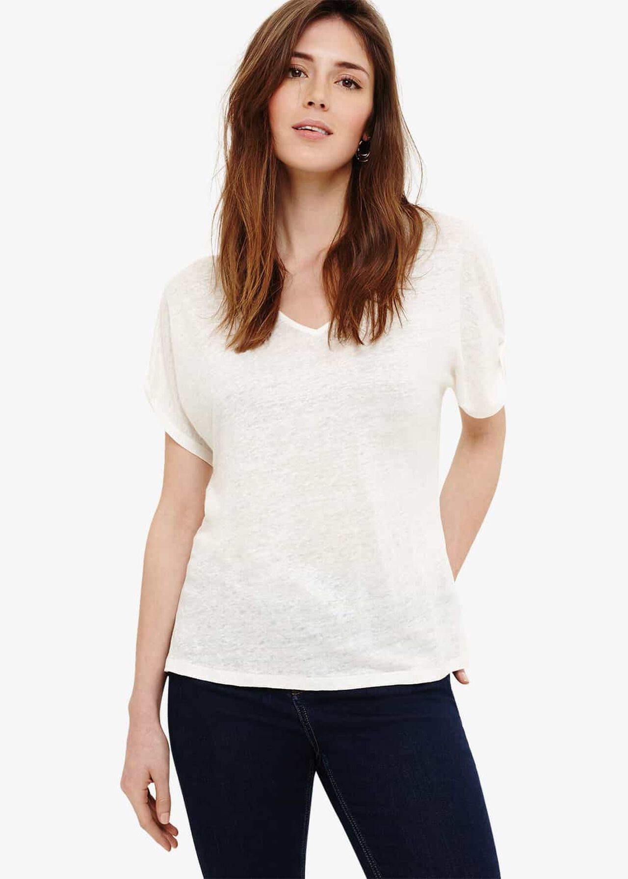 Val V-Neck Linen Top | Phase Eight UK