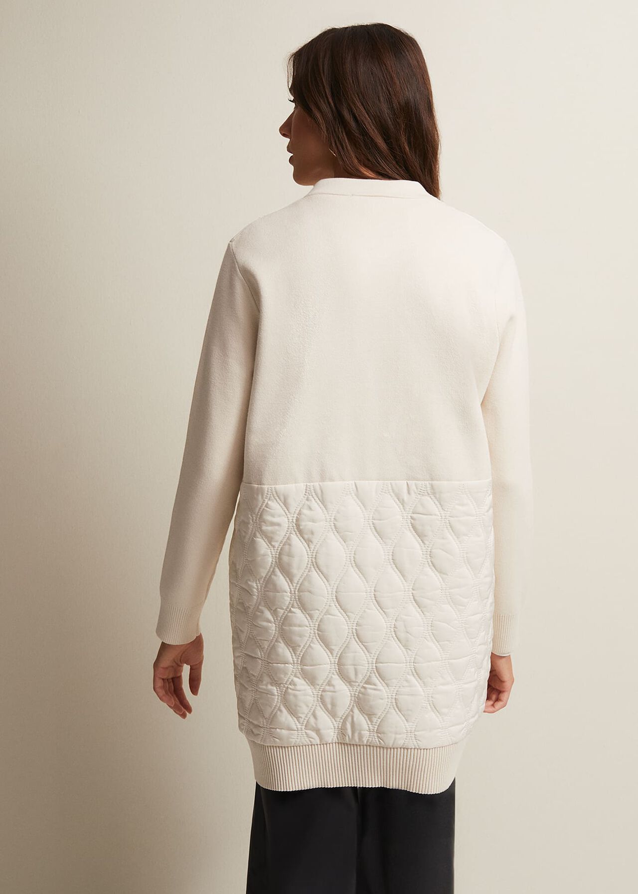 Zadie Navy Quilted Knit Coatigan | Phase Eight UK